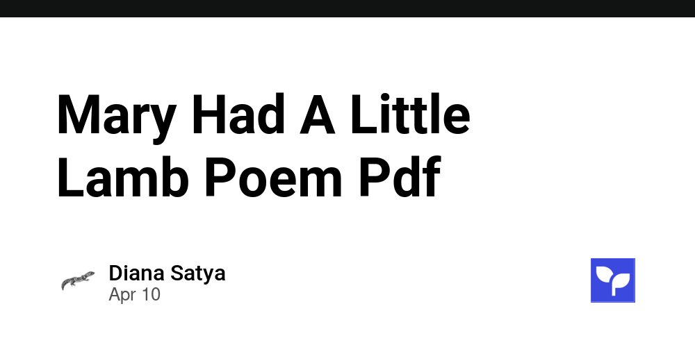 Mary Had A Little Lamb Poem Pdf - Goglides Dev 🌱