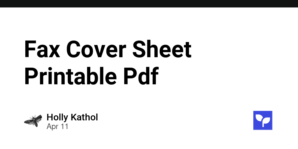 Fax Cover Sheet Printable Pdf - Goglides Dev 🌱