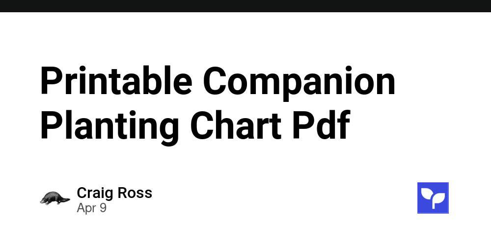 Printable Companion Planting Chart Pdf - Goglides Dev 🌱